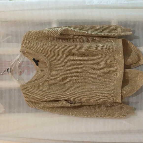mine | Sweaters | Gold Metallic Sweater By Mine Size M | Poshmark